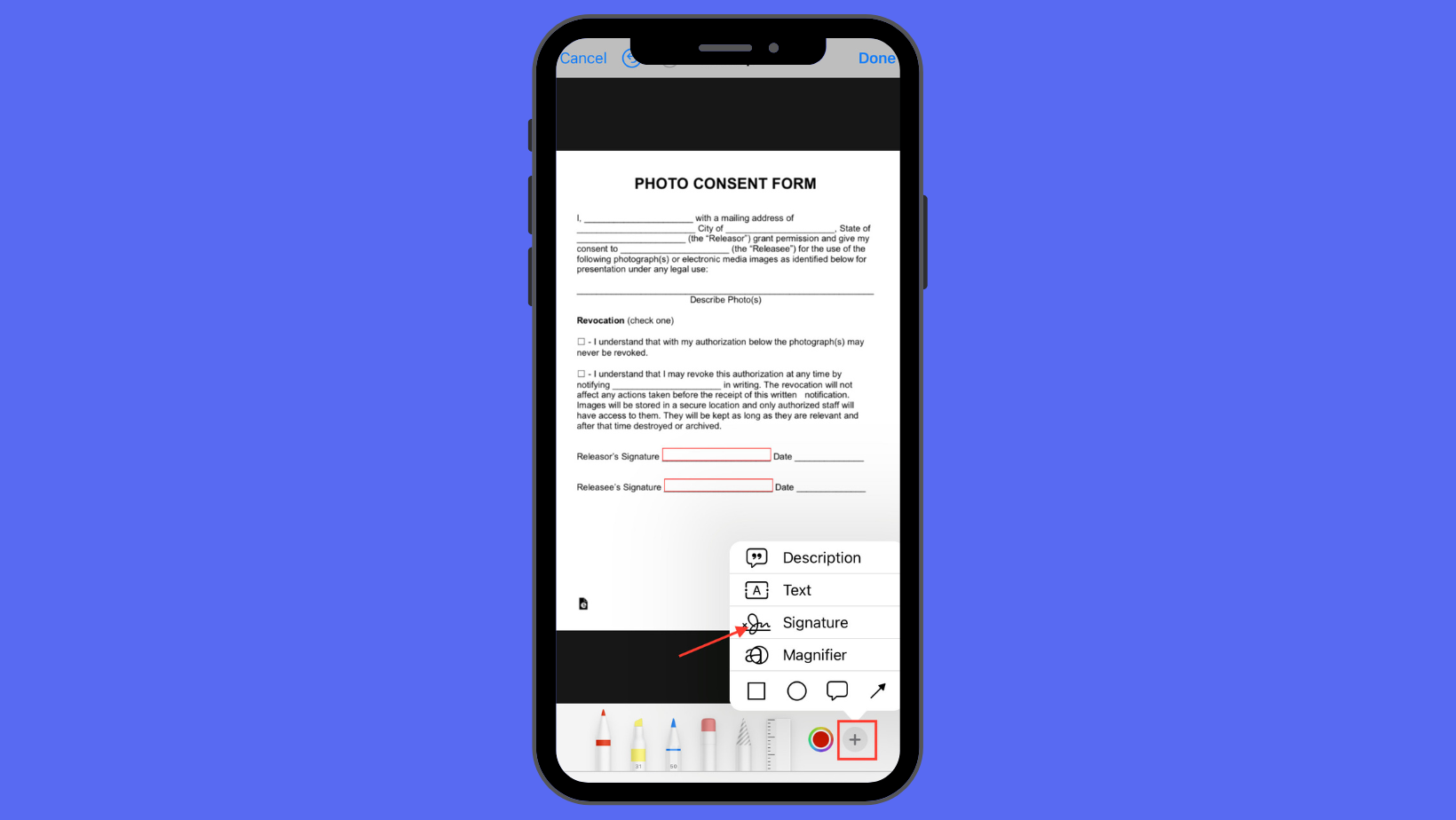 How to sign a document on iPhone