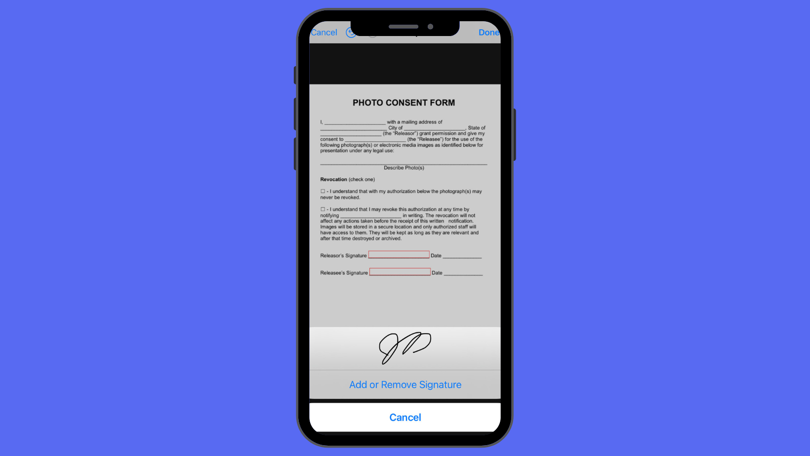 How to sign a document on iPhone